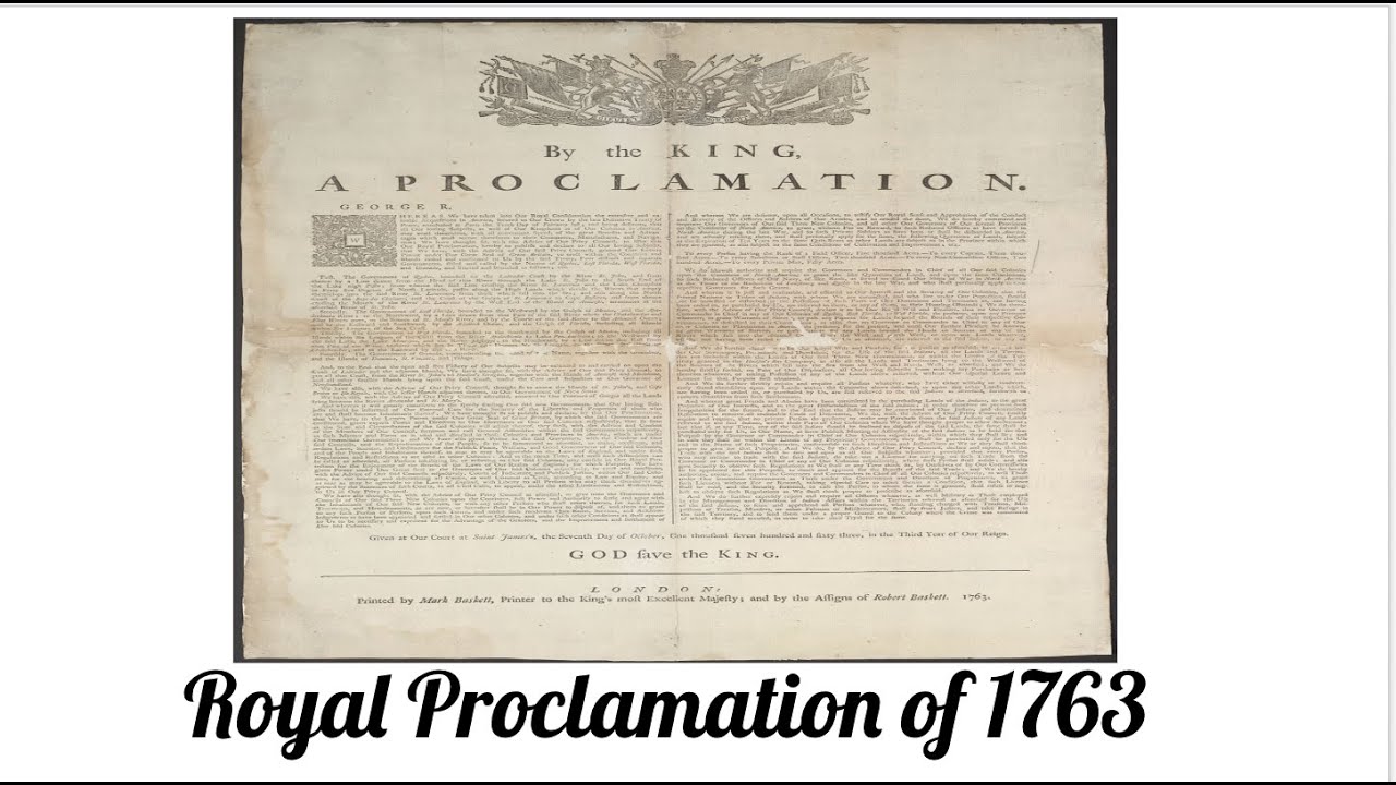 The Proclamation of 1763 - YouTube