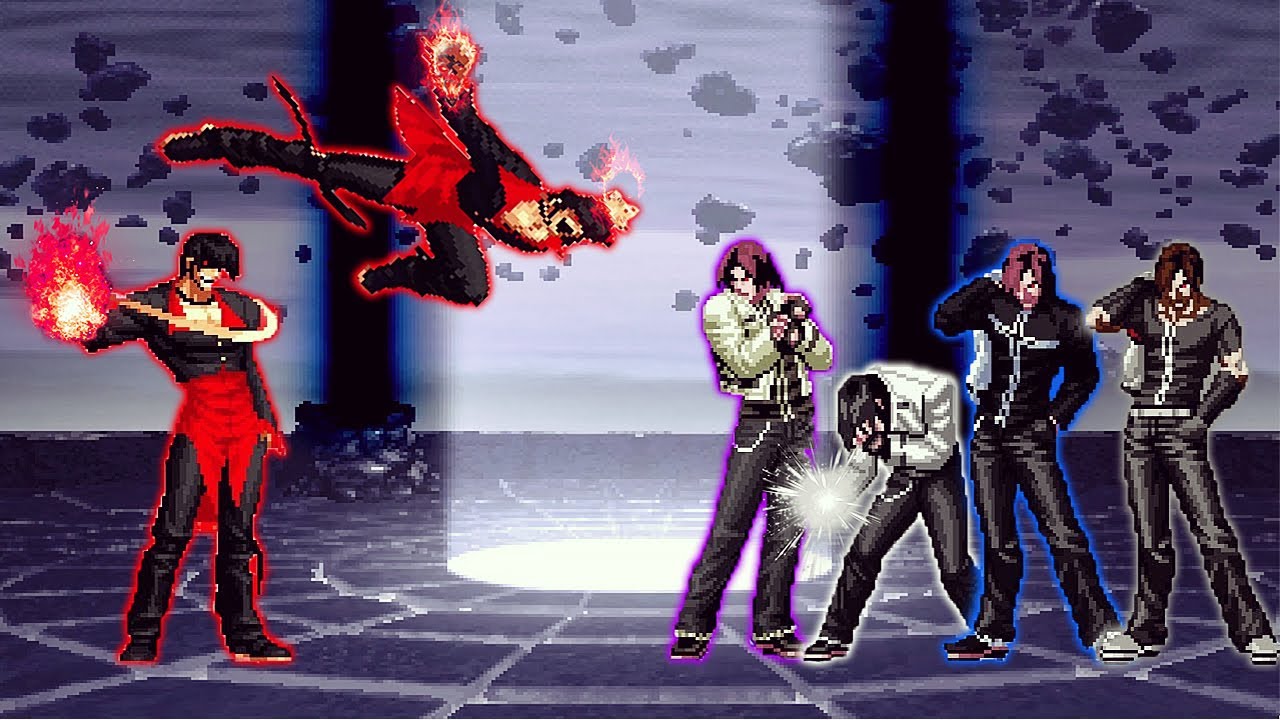 [KOF MUGEN] Boss Red Iori Team Vs Orochi Kyo Kusanagi Team - YouTube