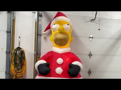 [REVIEW] RARE Gemmy 8ft Santa Homer Simpson Airblown Inflatable - YouTube
