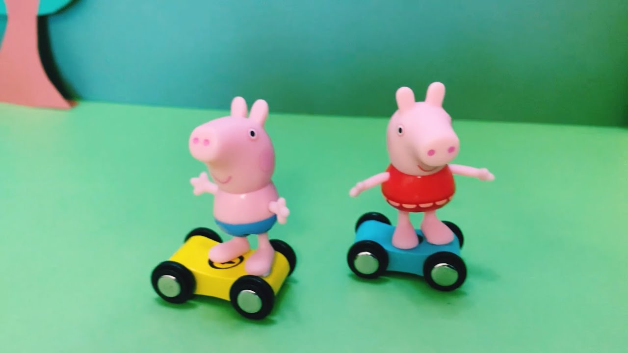 Unboxing and Playing Mini Electric Skateboard, Skateboarding by Peppa ...