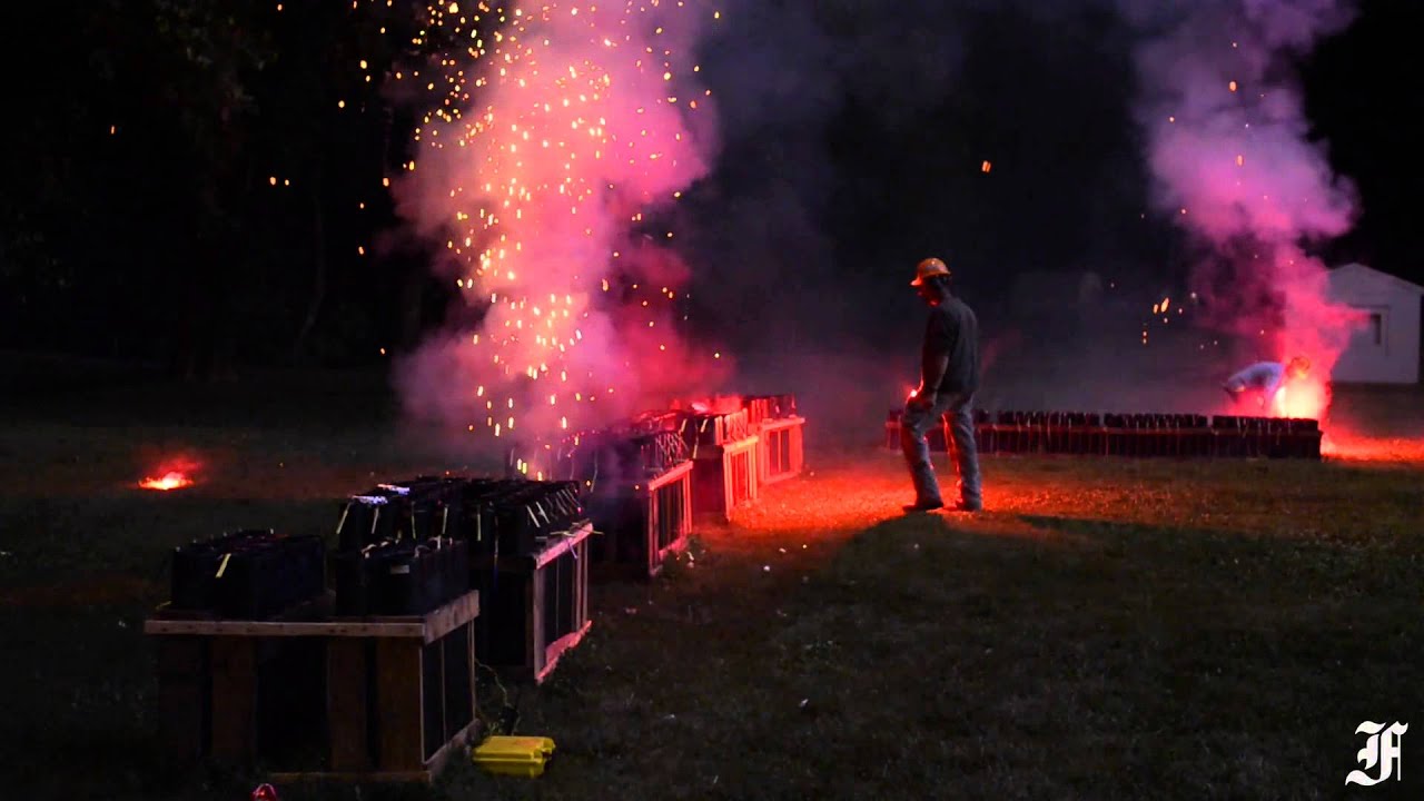 Behind the scenes at a fireworks show - YouTube