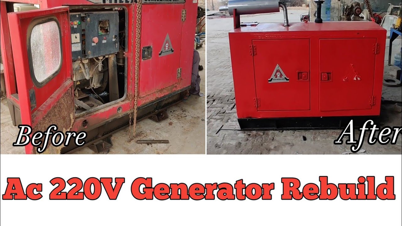 Ac 220V Generator rebuild tractor engine in generator overhaul by Raja ...