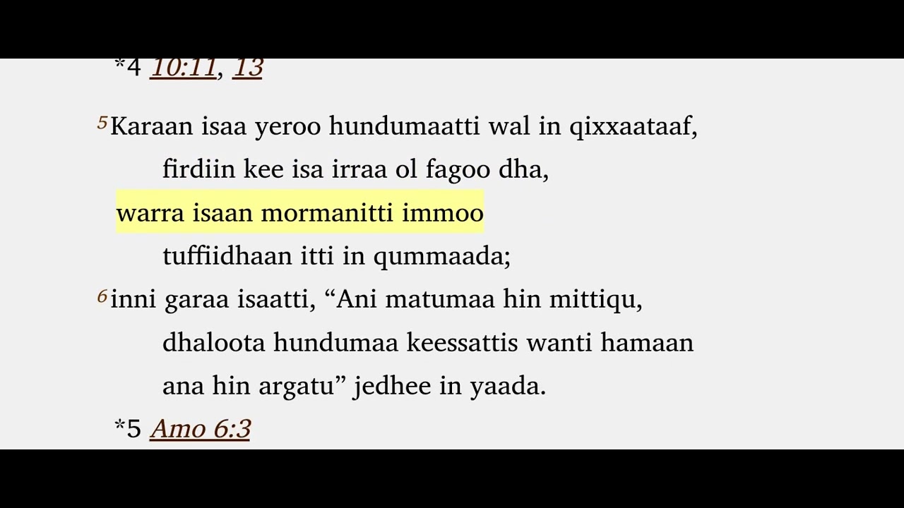 Macaafa Faarfannaa (Psalm): Faarfannaa {9-10} | Dubbisa Macaafa ...
