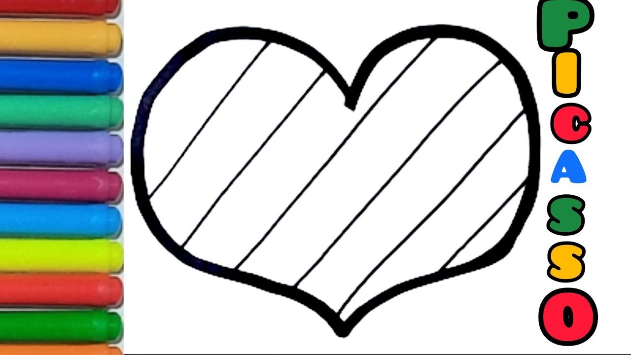 Bolalar uchun yurakcha chizish | How to draw heart | Раскраска сердечки ...