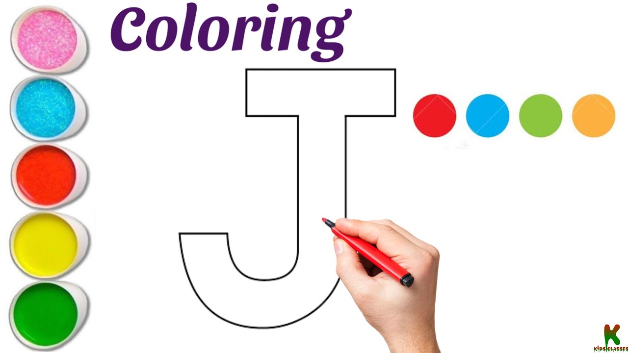 J drawing for kids. How to write letter J . Uppercase alphabet letter ...