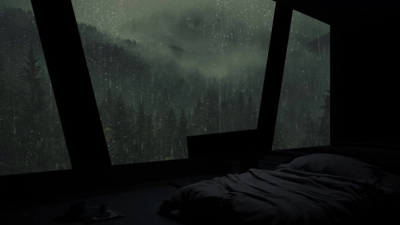 Soft Rain Sound on Window in Forest at Night helps Healing Soul, Sleep ...