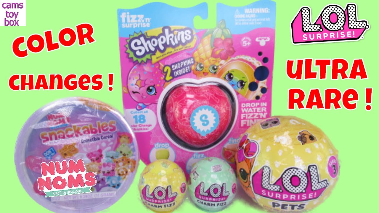 Surprise Toys Num Noms Shopkins LOL Ultra Rare Pets 3 Fizz Snackables ...