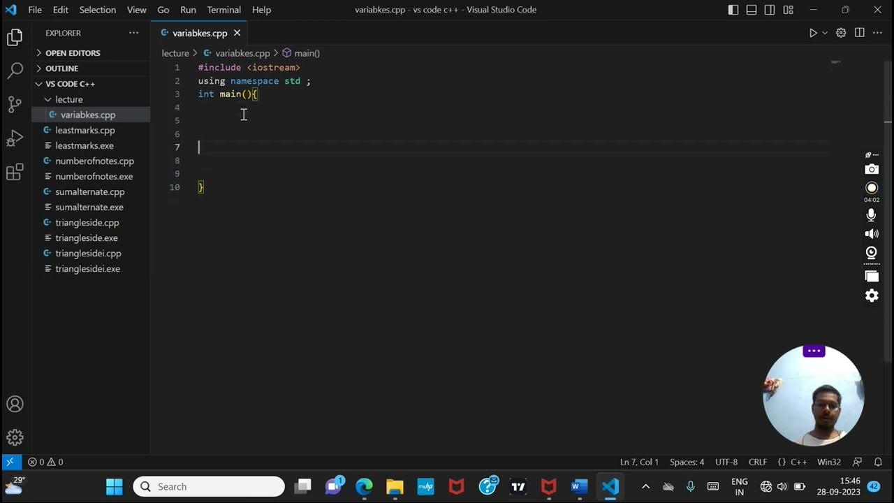 C++ first code/ how to write first code in C++ - YouTube