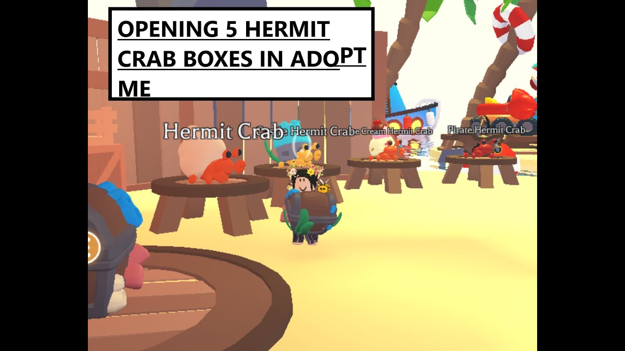 opening 5 hermit crab boxes in adopt me roblox - YouTube