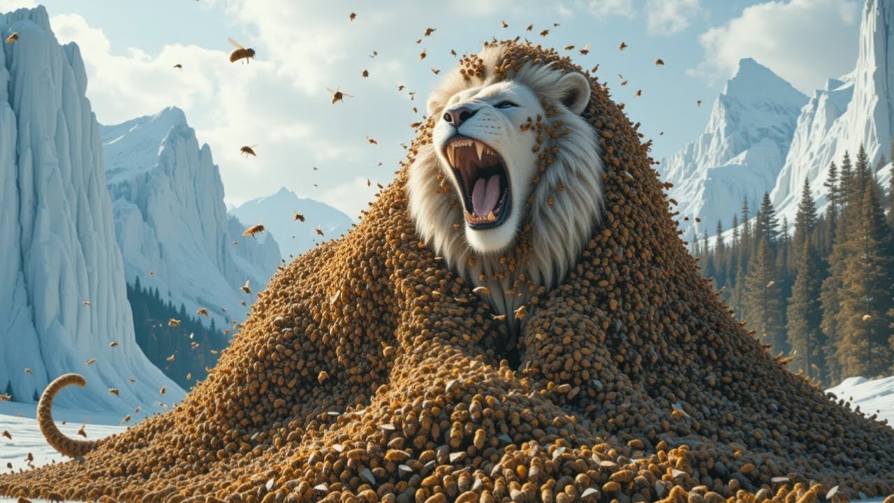 Rescue Team Saves a White Lion Infested with Millions of Honey Bees and ...