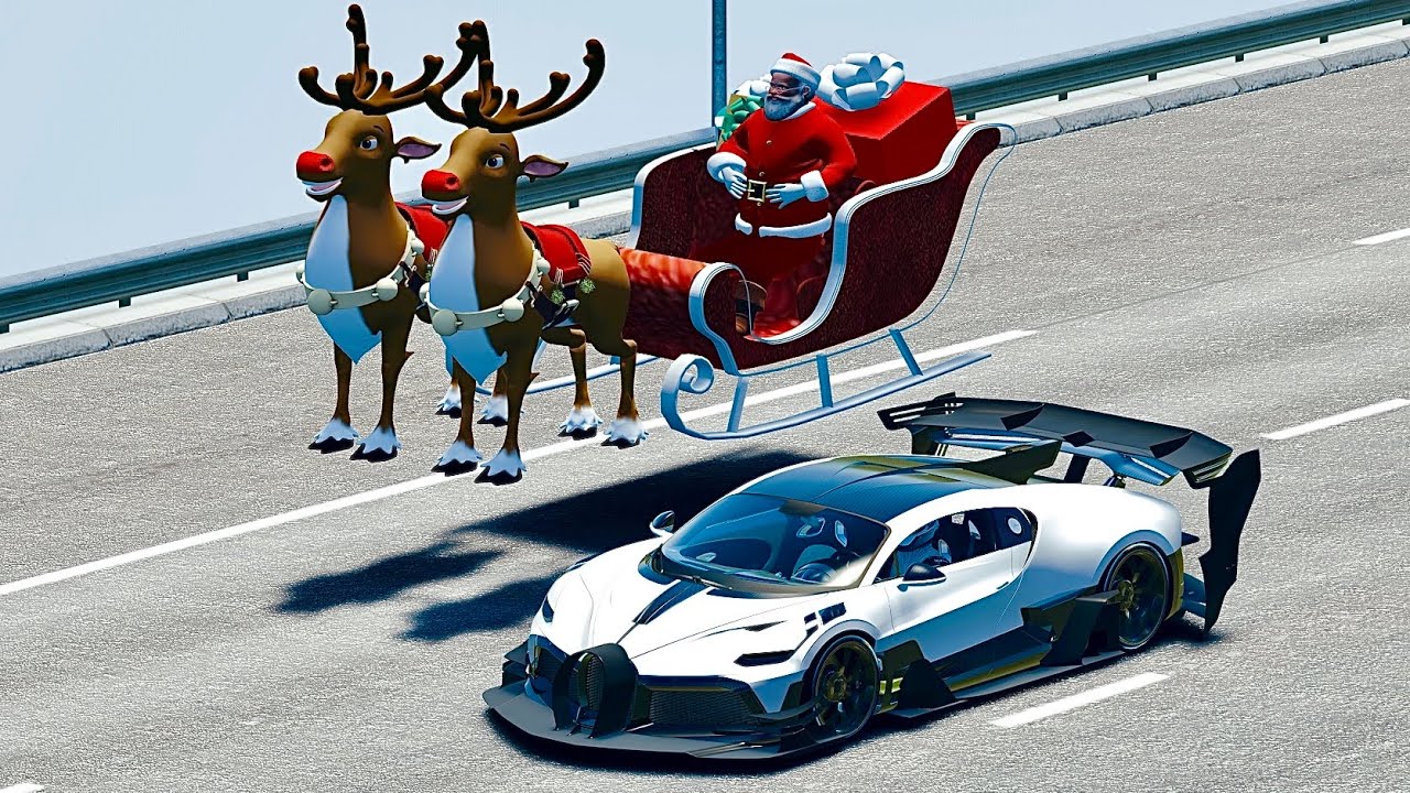 Bugatti Divo GTR Concept vs Santa's Sleigh Jet Engine MEGA DRAG RACE at ...