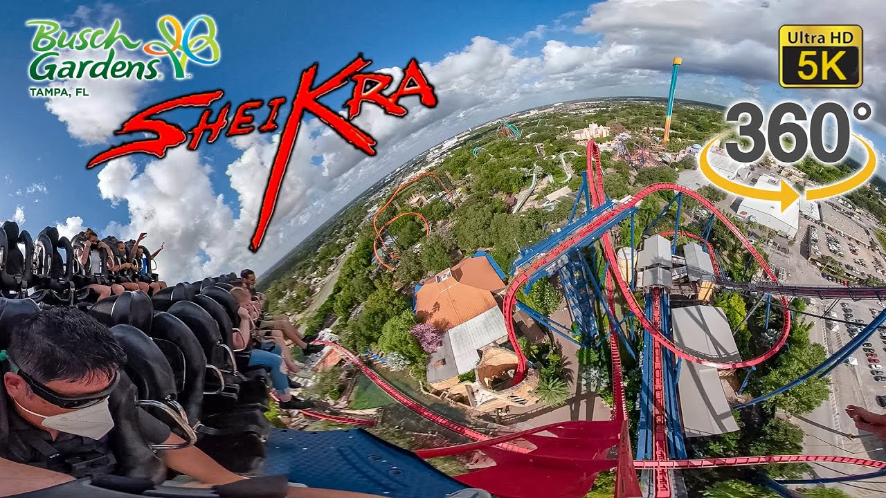 2020 VR 360 Sheikra Roller Coaster On Ride Front and Back Row 5K Ultra ...