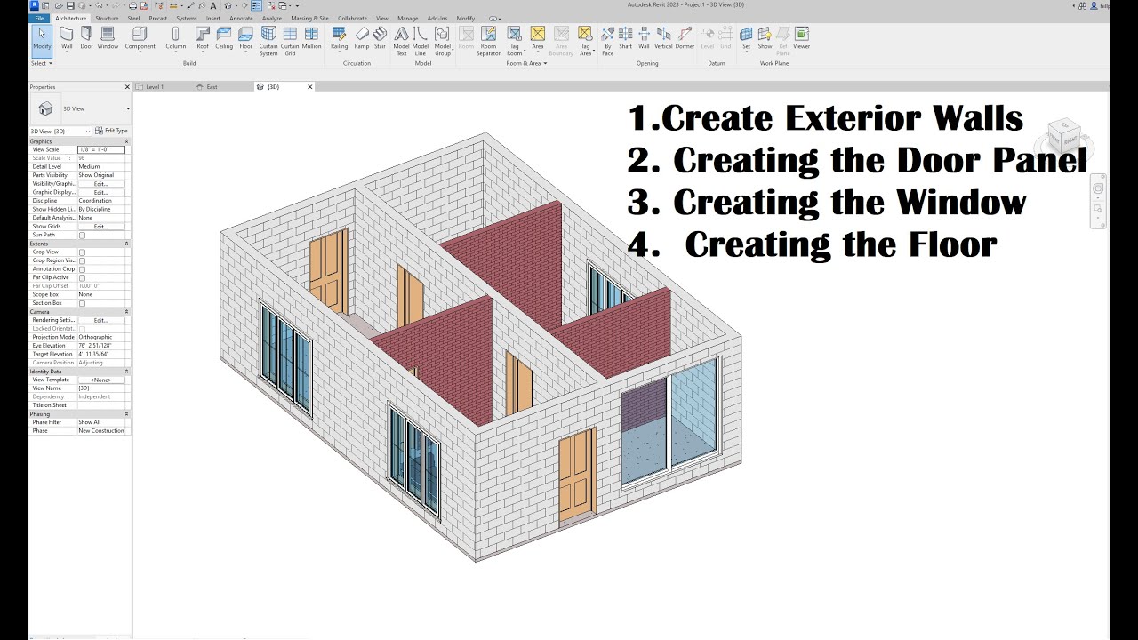 Revit architecture basic commands - YouTube