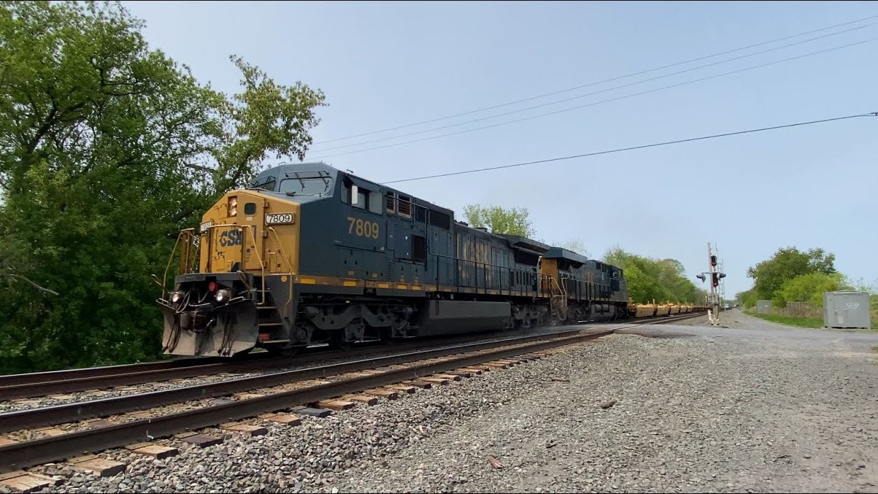 CSXT 7809 (Dash 8 Locomotive) Leads CSX I162 Thru Centerport (5/16/23 ...