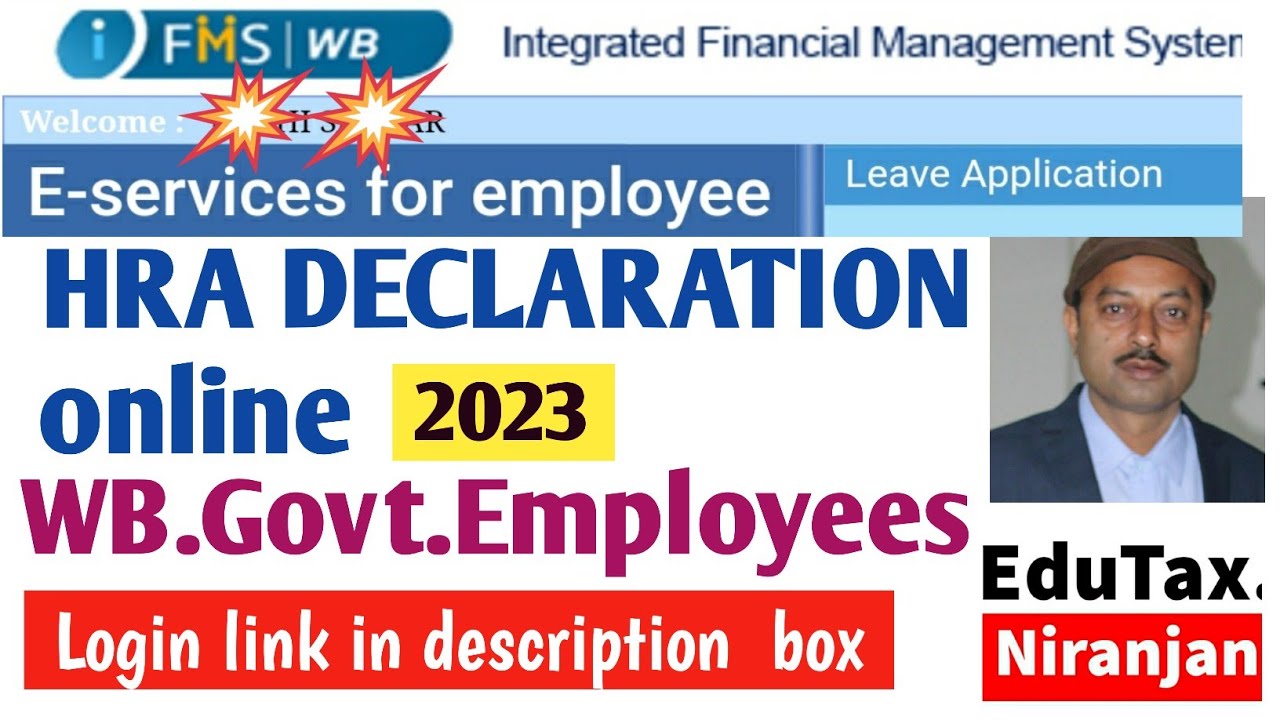 HRA Declaration online for WB. Govt. | 2023 - YouTube