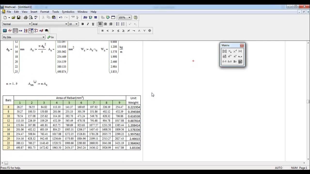 Mathcad-Input Mathcad Data to Excel Civil Engineering - YouTube