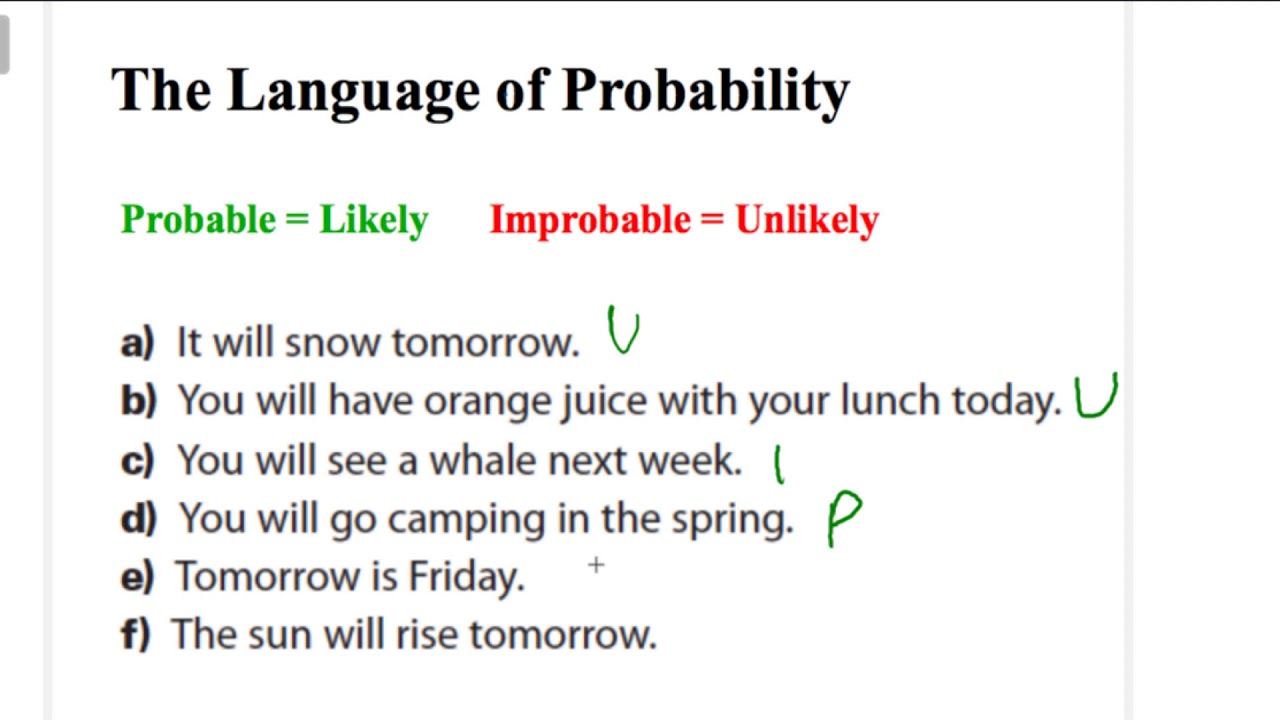 Stats and Prob 1 Language - YouTube