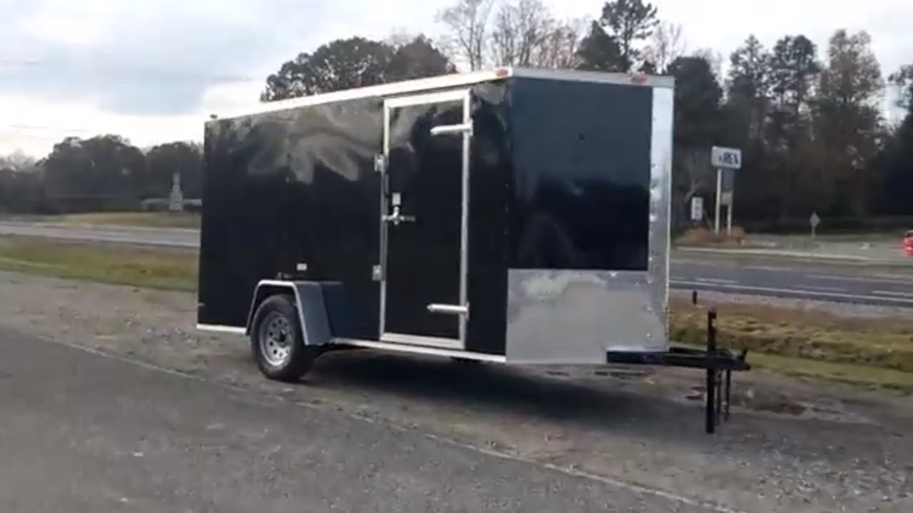 6x10 & 6x12 Black Ramp Door SGAC Trailer - YouTube