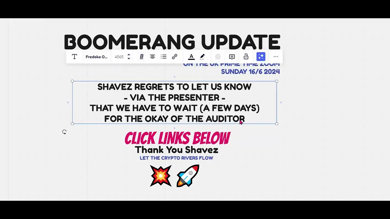BOOMERANG no ceo shavez LATEST OFFICIAL UPDATE we have to wait for ...