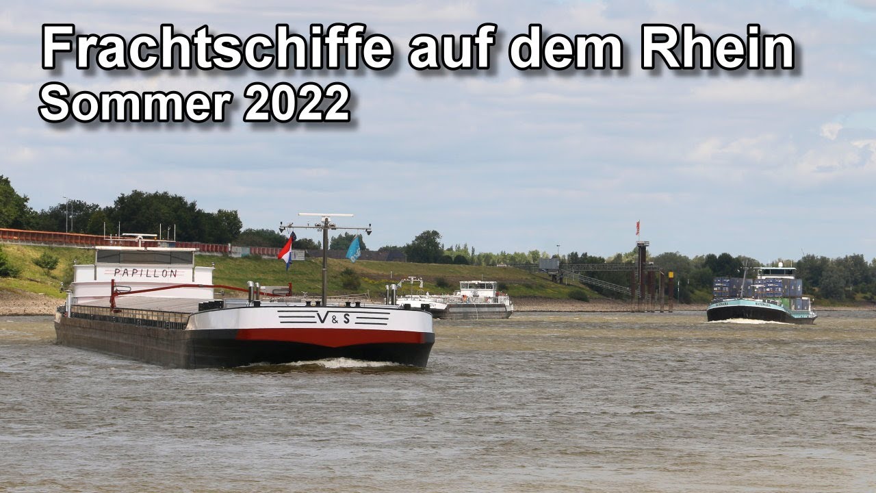Frachtschiffe auf dem Rhein - Binnenschifffahrt - Sommer 2022 ...