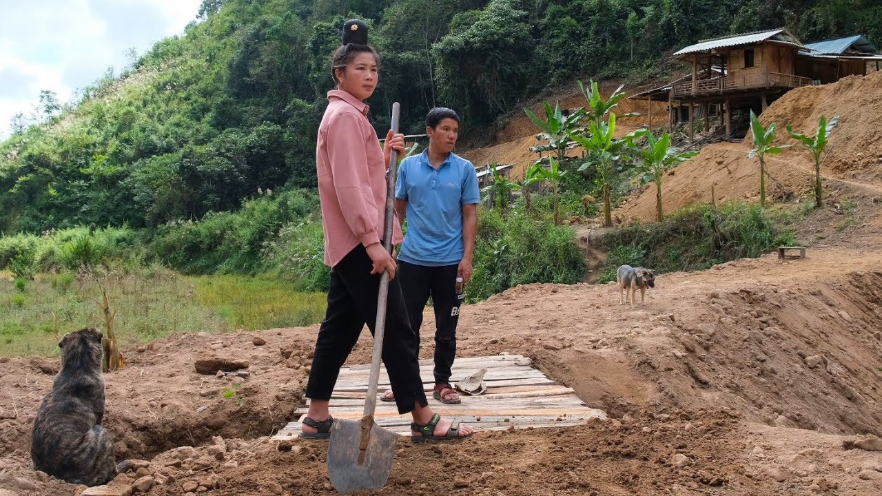 The Process of Building a Bridge Across a Stream and Finishing a Pond ...