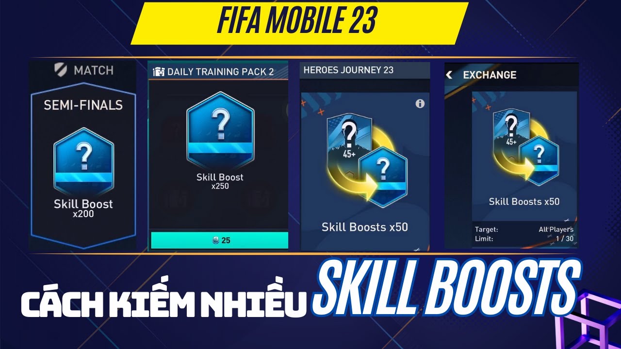 NHỮNG CÁCH KIẾM NHIỀU SKILL BOOSTS TRONG FIFA MOBILE 23 - YouTube