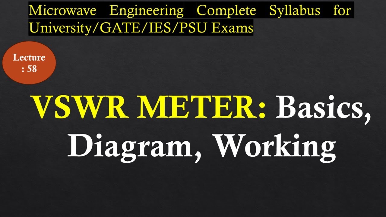 VSWR Meter: Introduction, Working, Diagram | Microwave Engineering | R ...
