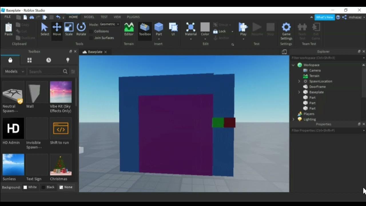 Roblox Studio Tutorial: How to make an opening and closing door with ...