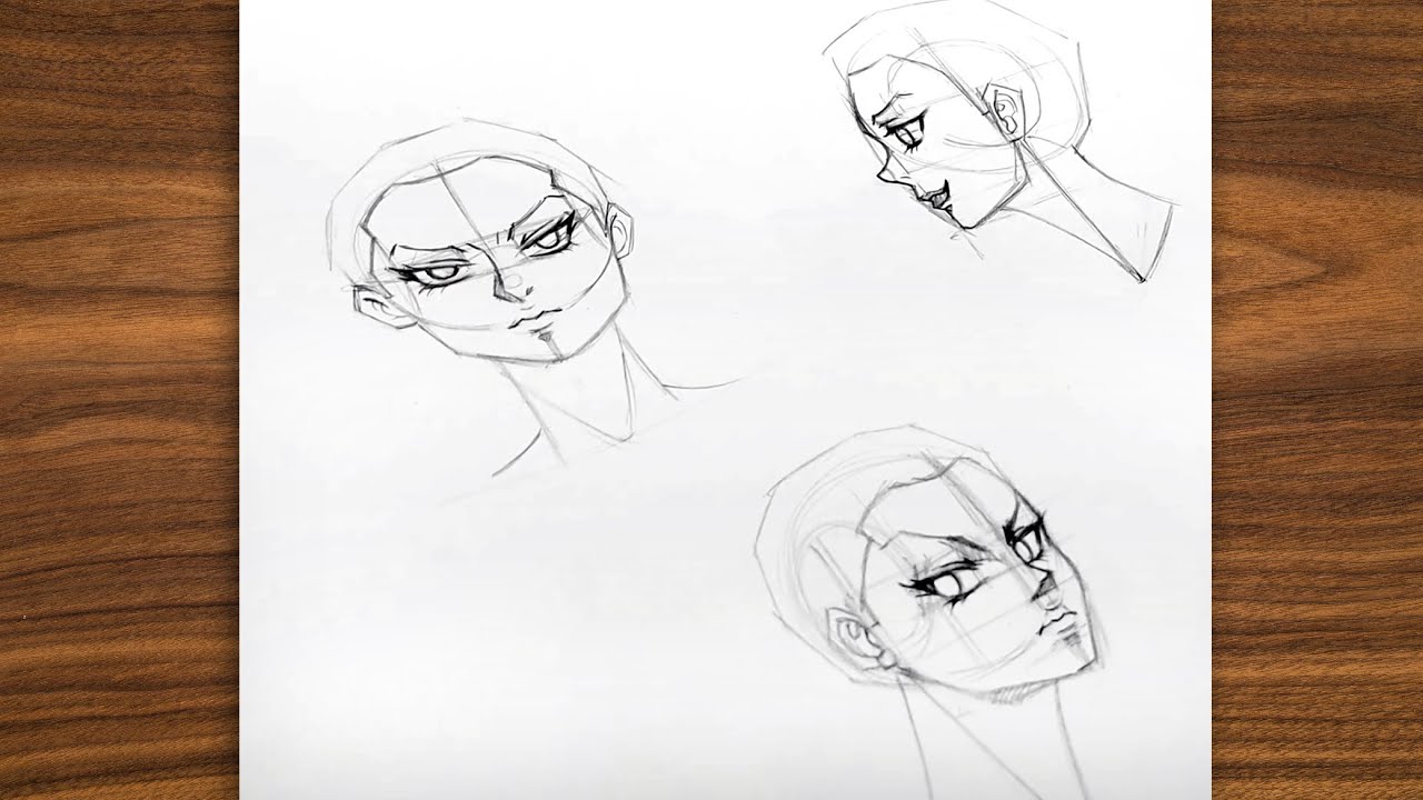 Tutorial drawing anime Face for beginners (ANATOMY) | lesson 5 | Draw ...