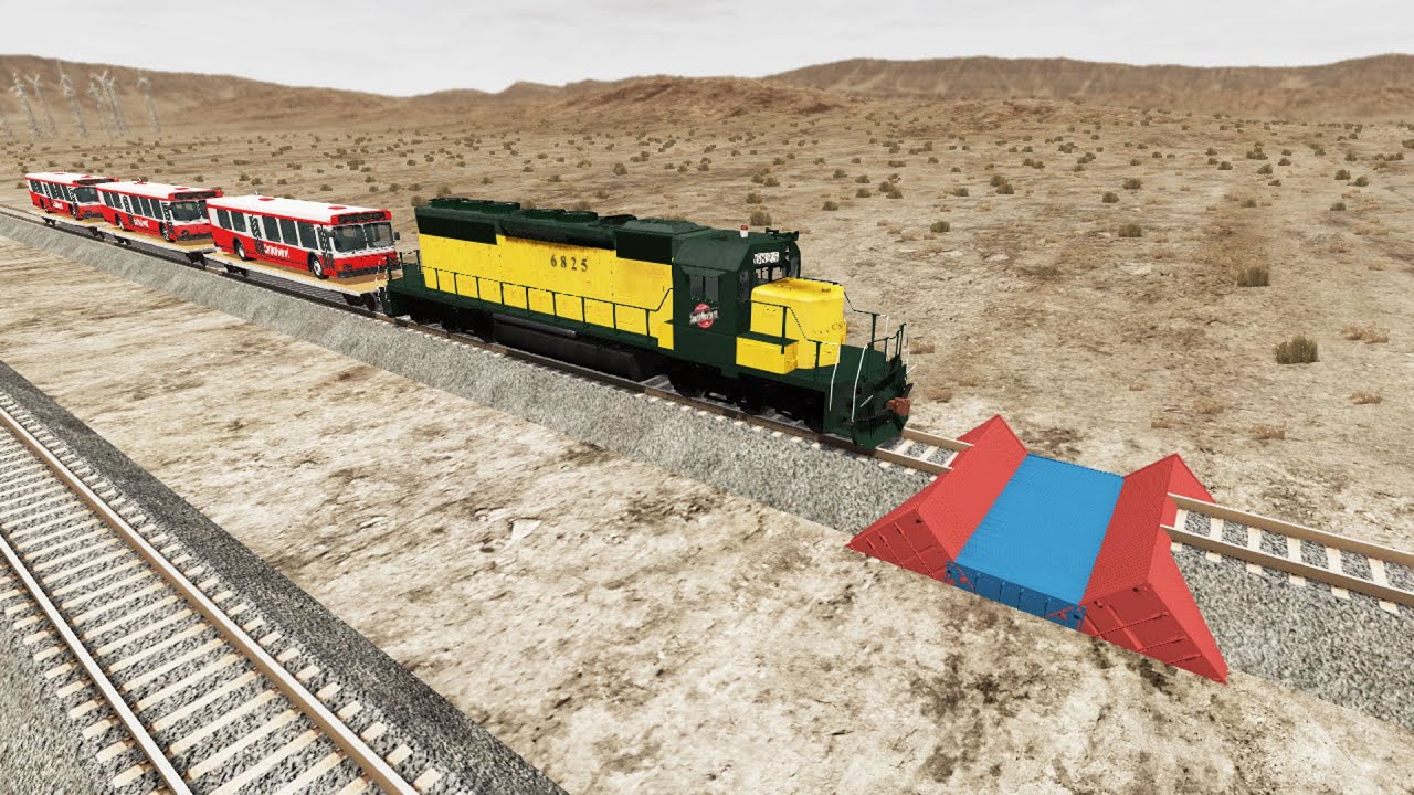 BeamNG.Drive - Train Vs Down Speed Bumps Crashes 091 | BeamNG High ...