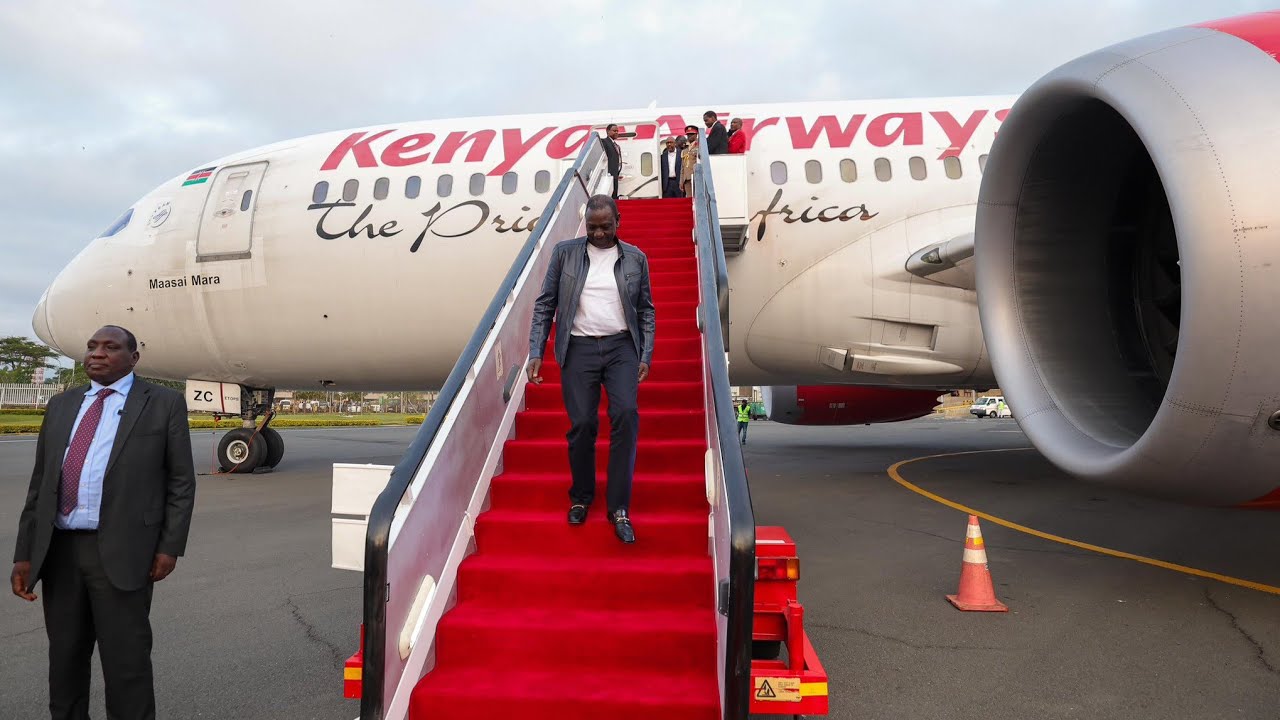 Surprise as President Ruto arrives in commercial KQ plane from Italy G7 ...