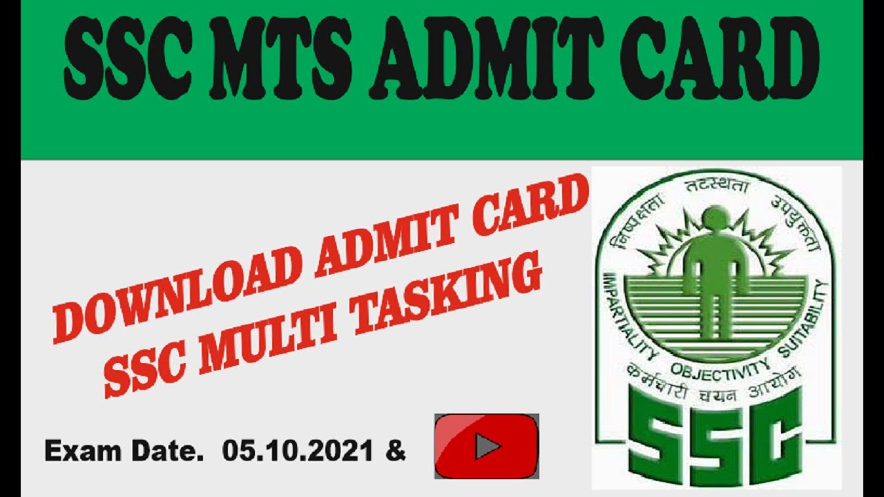 SSC MTS ADMIT CARD DOWNLOAD MULTI TASKING 2021 - YouTube