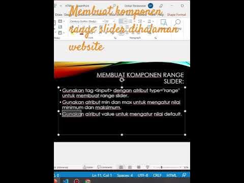 Membuat komponen range slider di halaman website menggunakan html - YouTube