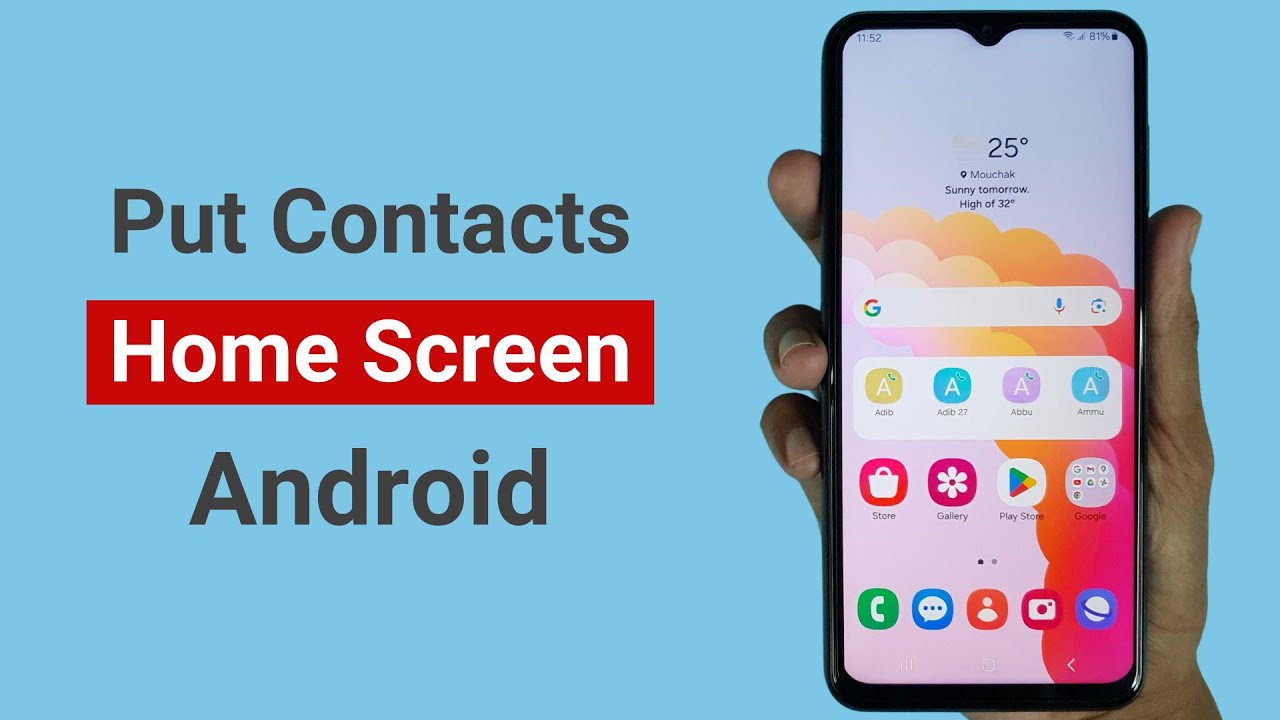 How to Put Contacts on Home Screen on Android - YouTube