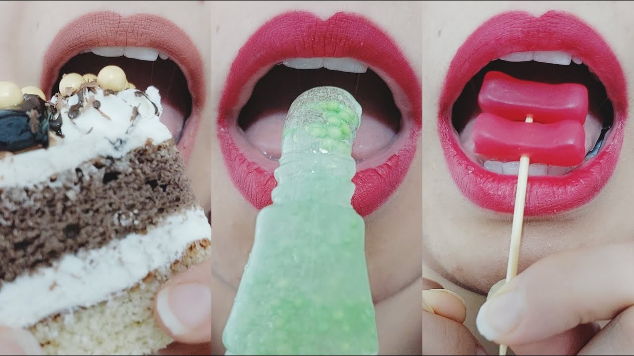 ASMR 2 minutes emoji food eating sounds / asmr emoji food challenge # ...