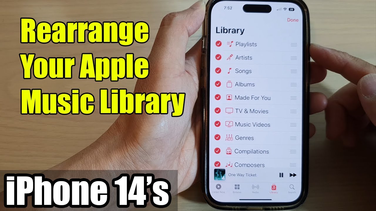 iPhone 14's/14 Pro Max: How to Rearrange Your Apple Music Library - YouTube