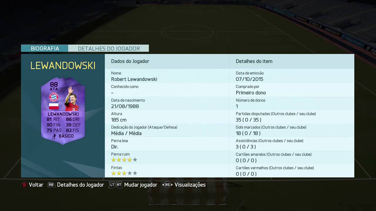 Lewandowski Fifa 16 Carta Roxa - YouTube