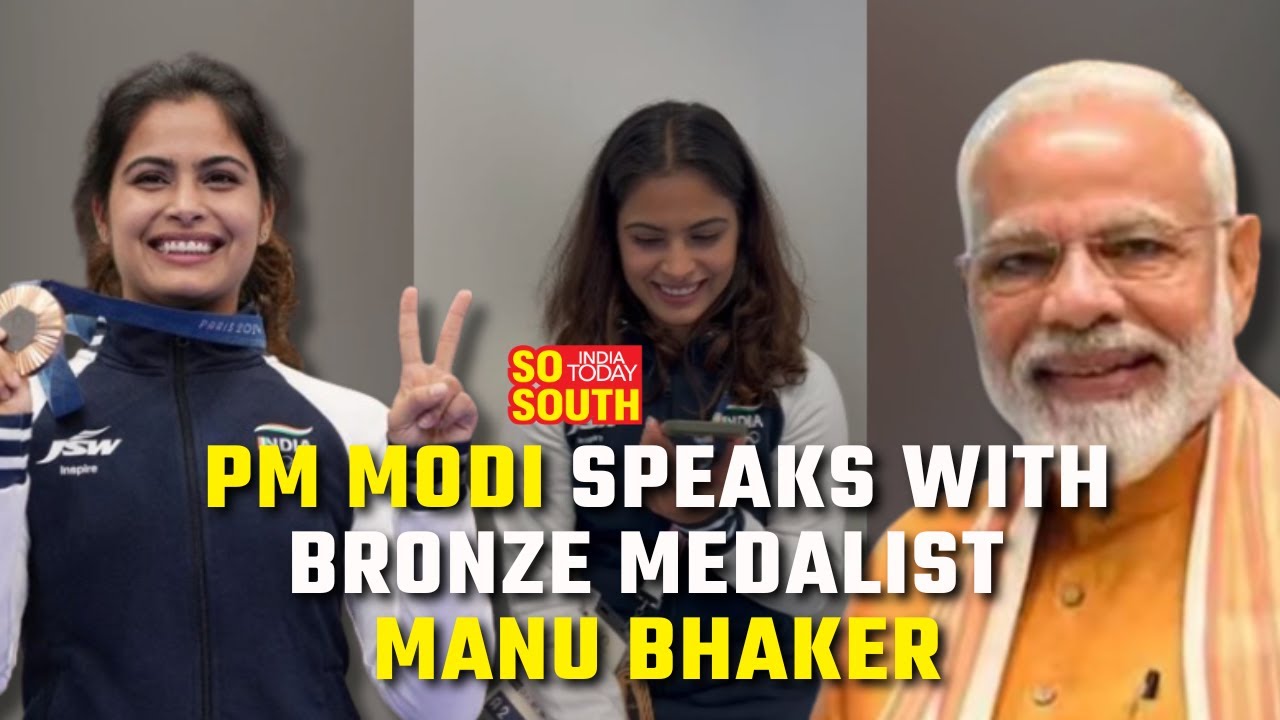 PM Modi Speaks With Olympic Bronze Medalist Manu Bhaker | SoSouth - YouTube