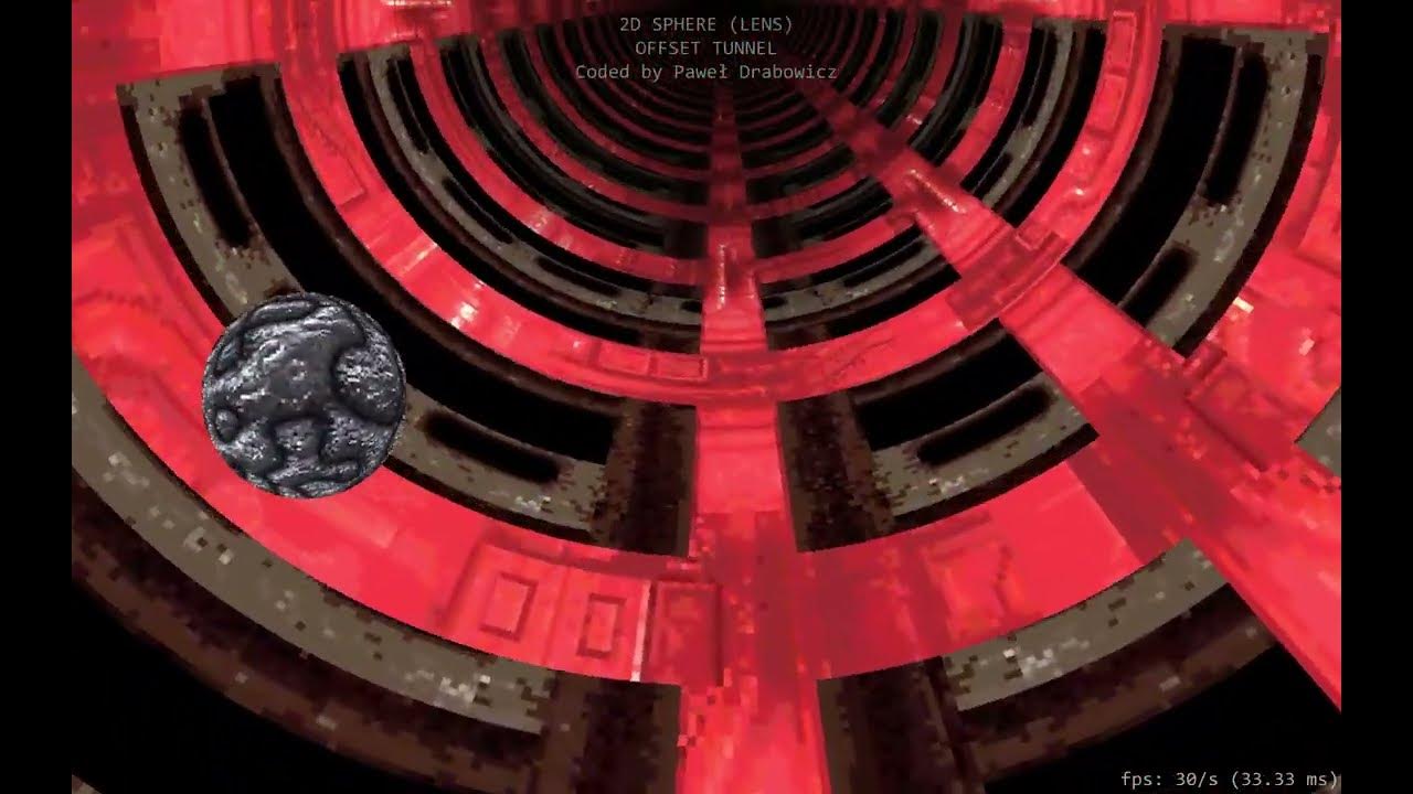 2d Sphere Lens Offset Tunnel © Paweł Drabowicz Youtube
