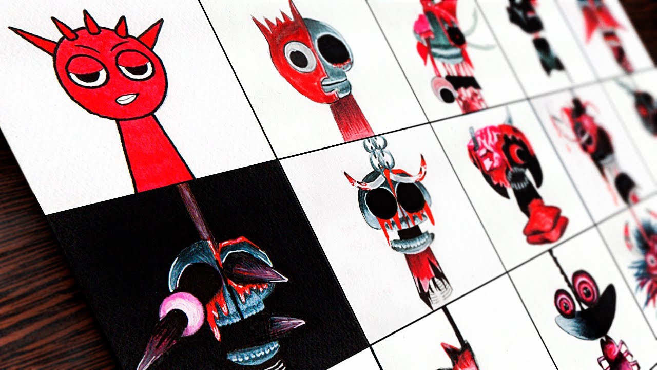 Drawing RADDY 1-16 phases [Incredibox Sprunki] - YouTube