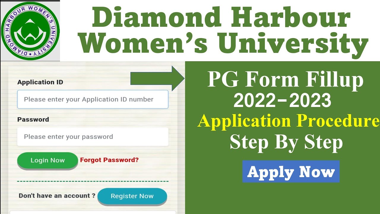 Diamond Harbour Womens' University PG Form Fillup 2022-2022 // Step By ...