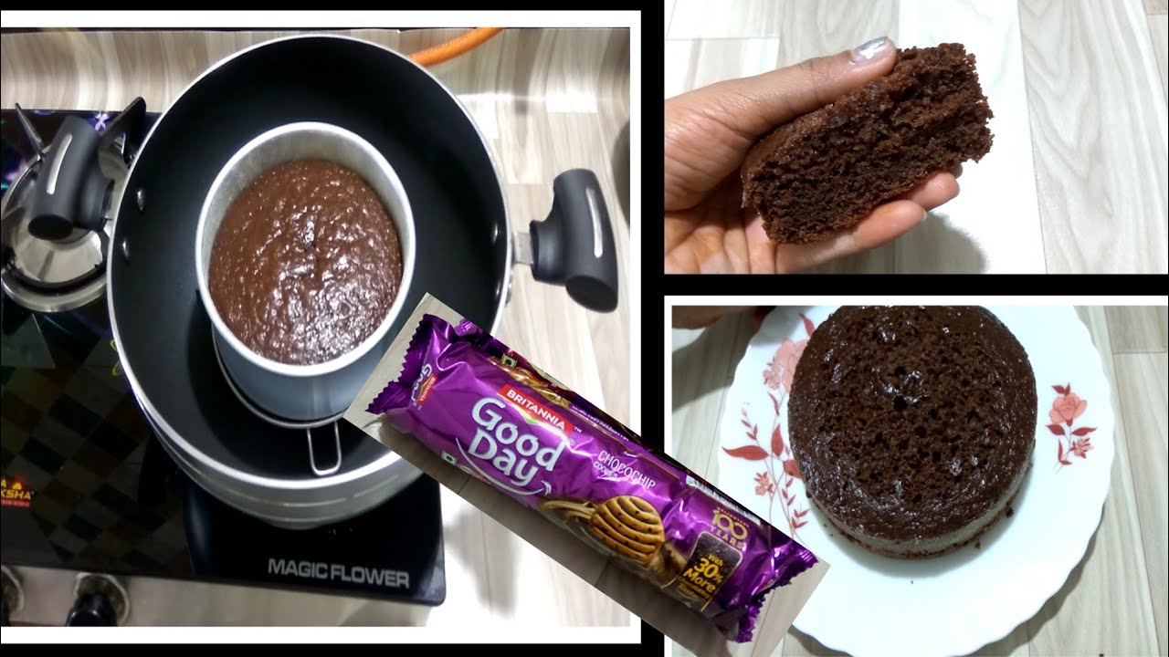 Good Day Biscuit Cake in Kadai | Eggless Yummy Tasty Good Day Biscuit ...
