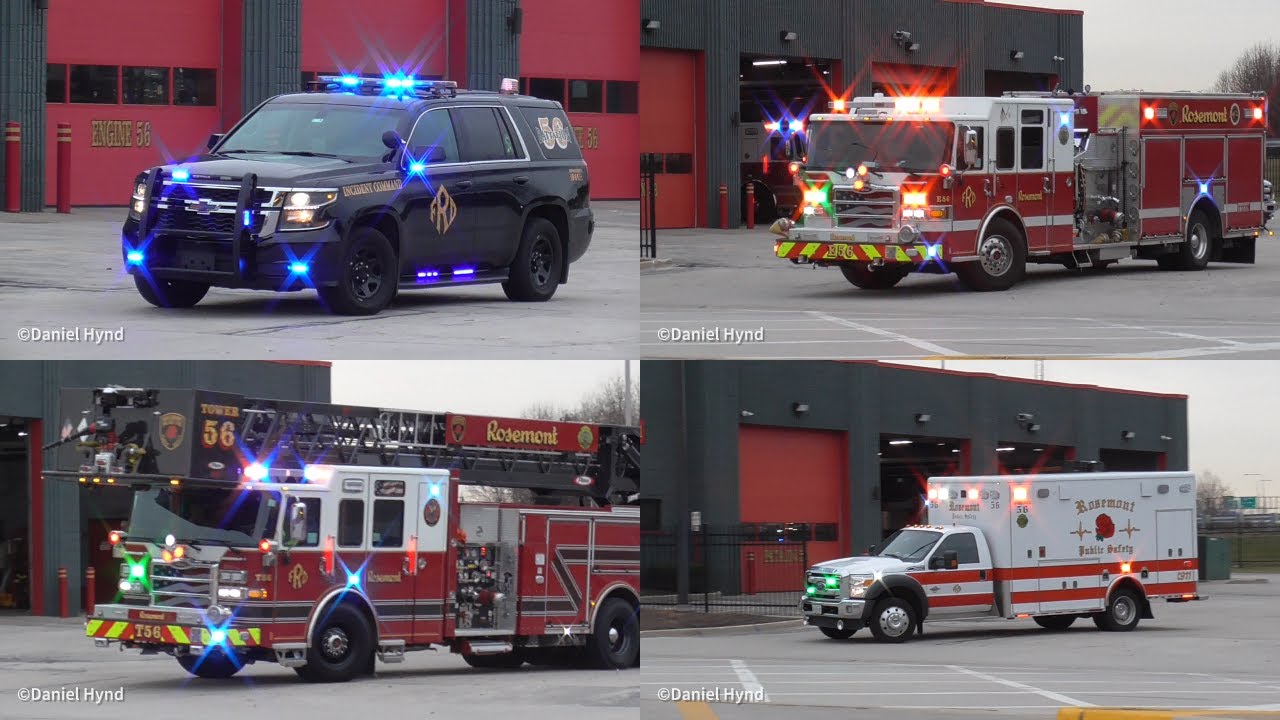 *FULL HOUSE* Rosemont Public Safety Battalion 56, Engine 56, NEW Tower ...