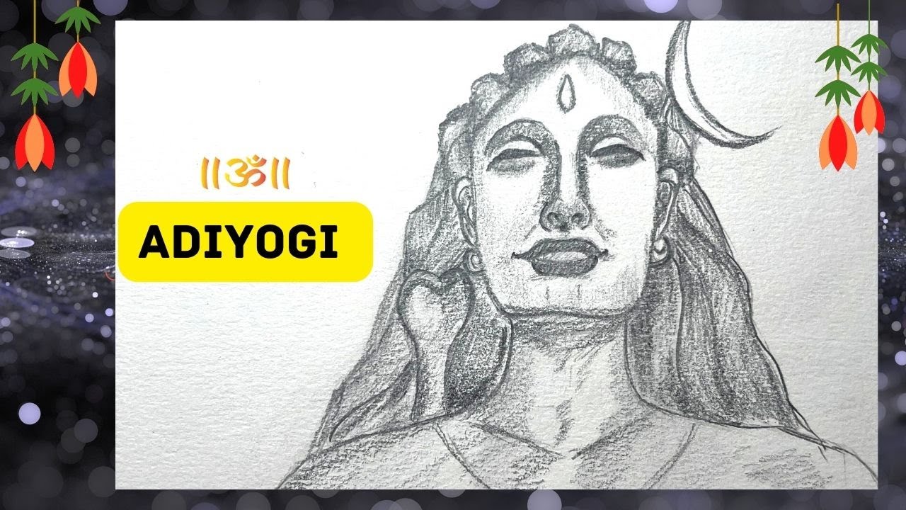 HOW to draw Lord Shiva ADIYOGI sketch🙏 Mahadev drawing|Easy method to ...