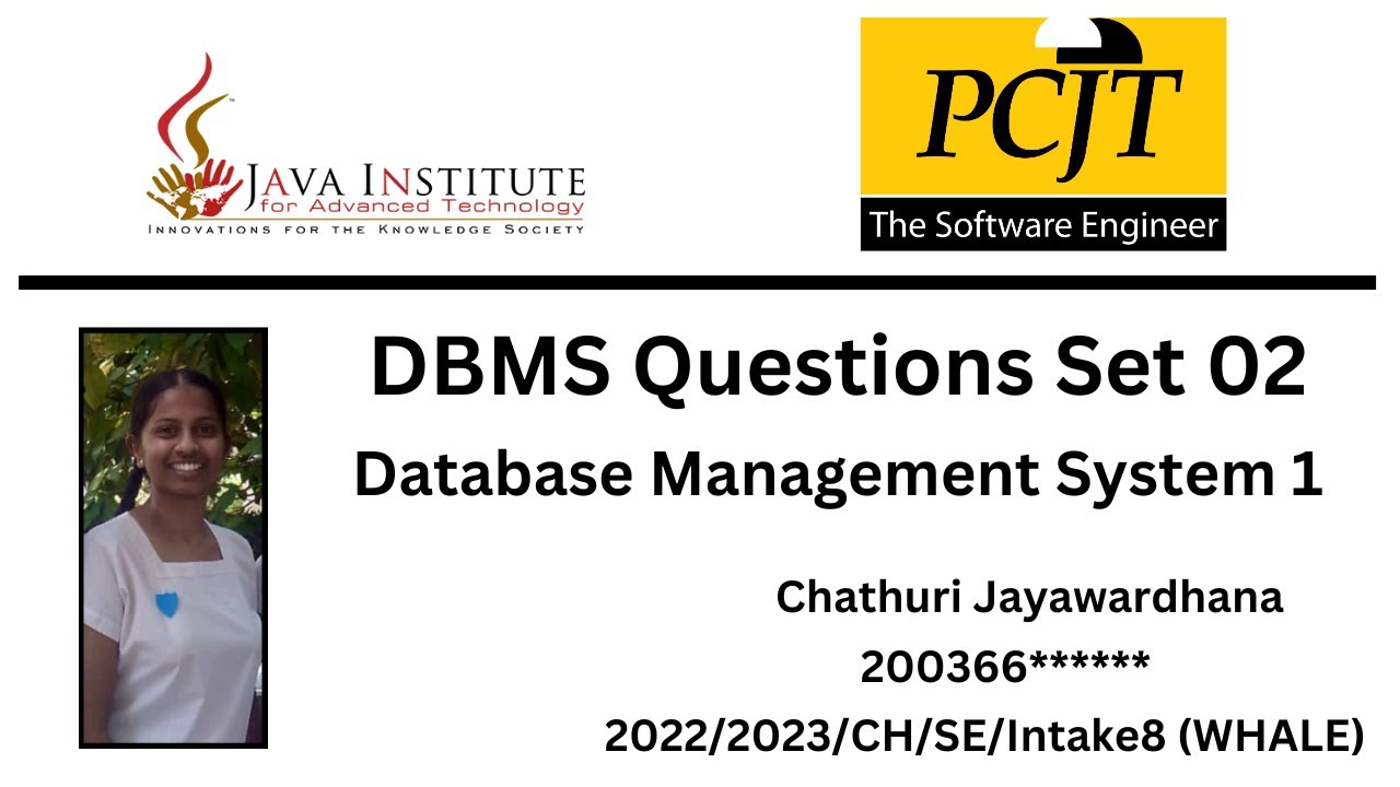 DBMS question set 02 |Create a Database Using MySQL | Java Institute ...