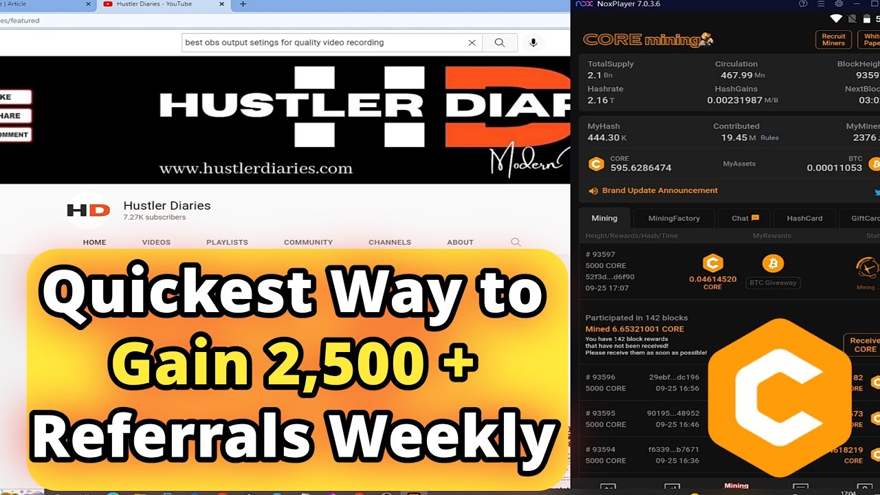 Promoting my CORE Mining Referral Link LIVE🔴 - Gain Referrals in 1 Hour ...