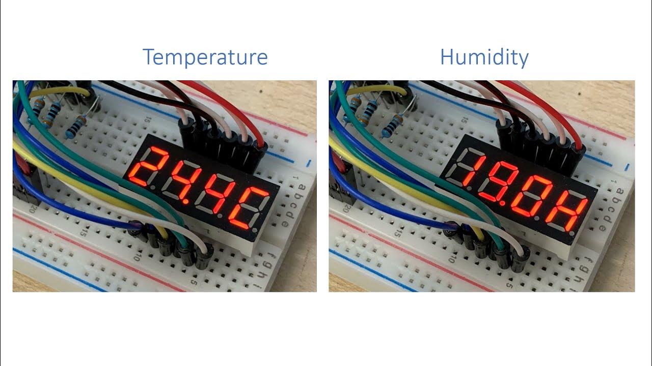 Raspberry Pi Pico 4 digit 7 segment Temperature Humidity display and DHT11 - YouTube