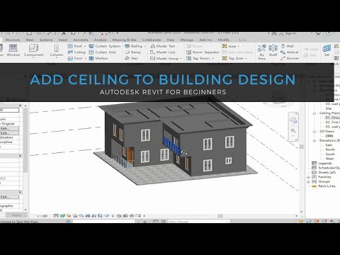 Autodesk Revit 2020 Tutorial; 24. How to add Ceiling to building design ...