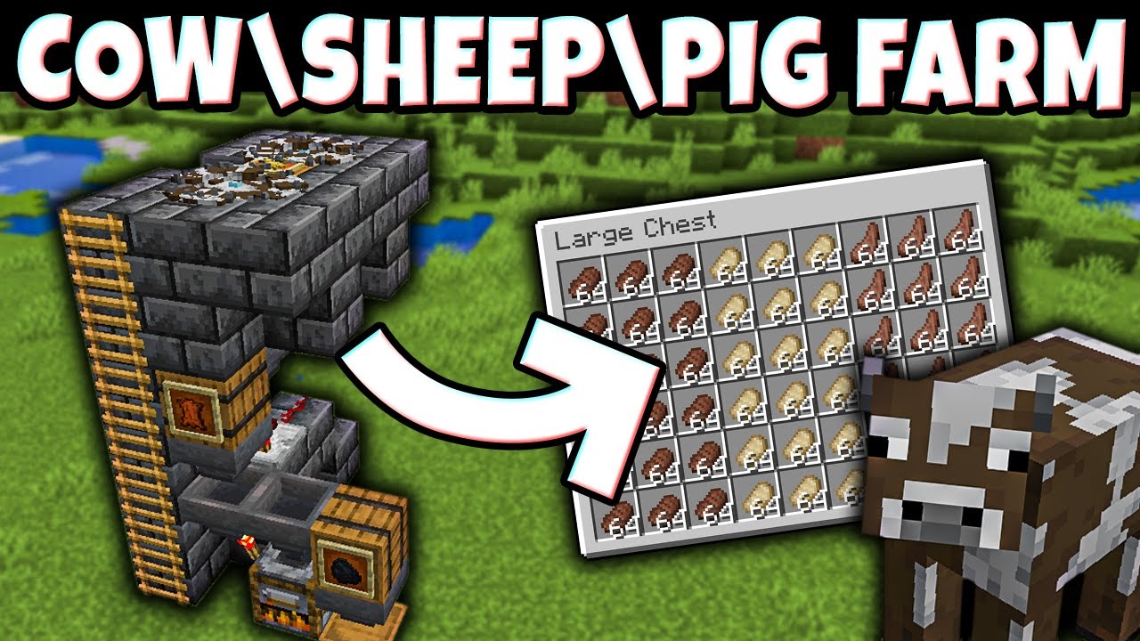 Cooked Meat Farm NO Lava - Auto Cow\Sheep\Pig Farm - (Java 1.11-1.19.3 ...