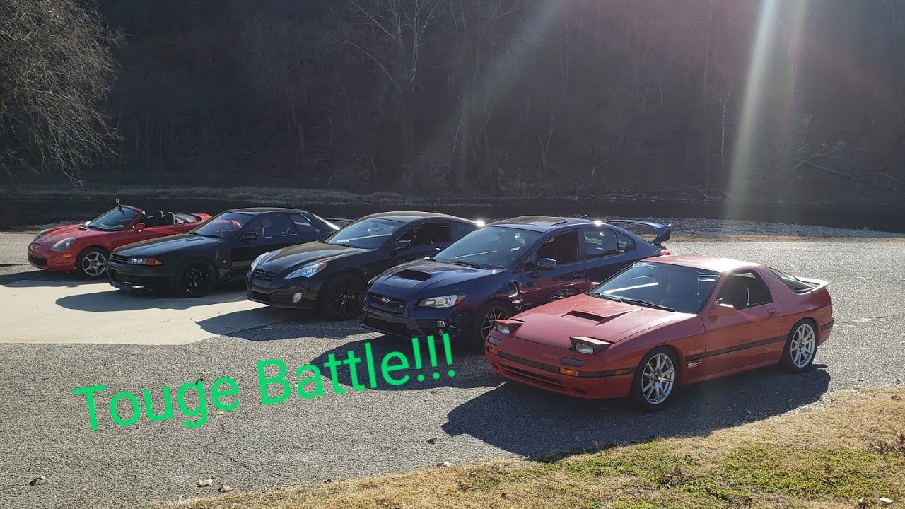 RX7, r32 gtr, STI, MR-S & Genesis Oklahoma Christmas Touge run - YouTube
